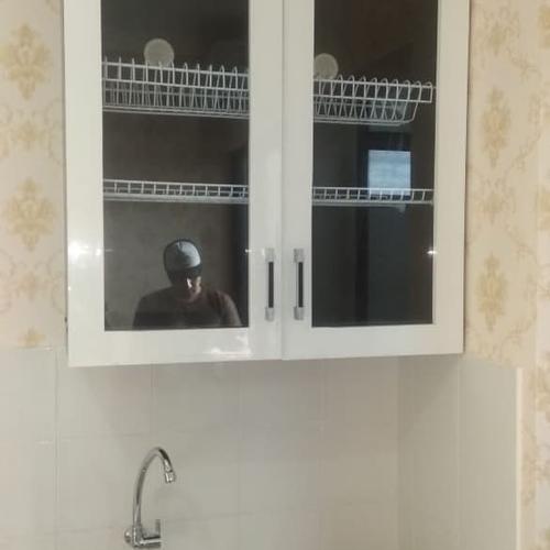 Jual RAK PIRING KITCHEN SET ATAS LEMARI GANTUNG DAPUR 2 PINTU KACA ...