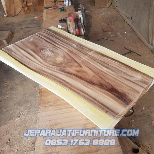 Jual top table papan trembesi minimalis natural - Kab. Jepara - jepara ...