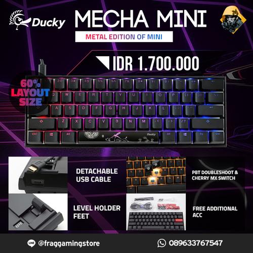 Jual Ducky Mecha Mini 60% RGB Mechanical Keyboard - SILENT RED SW ...