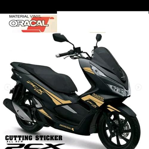 Jual STRIPING CUTTING STICKER PCX motor black sticker gold - Kota ...