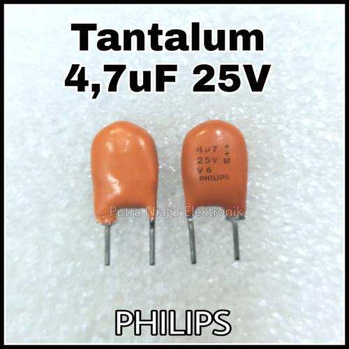 Jual Kapasitor Tantalum 4,7uF 25V 4.7uF 4u7 475 Capacitor Philips ...