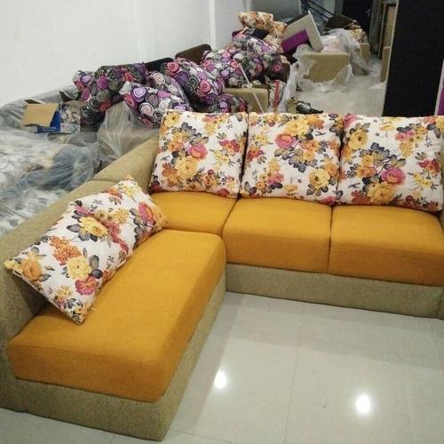 Jual sofa L putus / sofa l putus minimalis / sofa sudut kuning cream ...