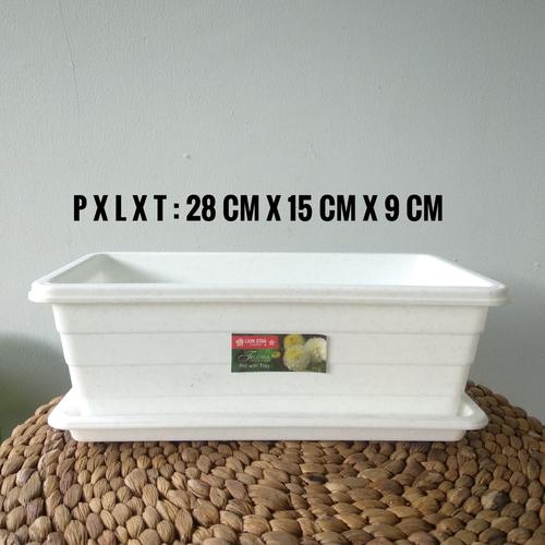 Jual Pot Panjang Trivetto S + Tatakan / Pot Tanaman Panjang + Alas ...