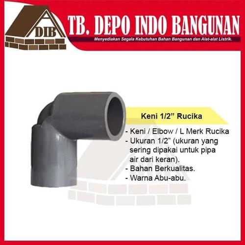 Jual KENI 1/2" AW 1/2 IN INCH RUCIKA PVC KNIE ELBO ELBOW SAMBUNGAN L ...
