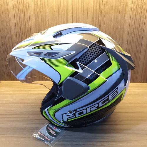 Jual Helm Half Face Double Visor Anti PecahSNI Cassanova White Green ...