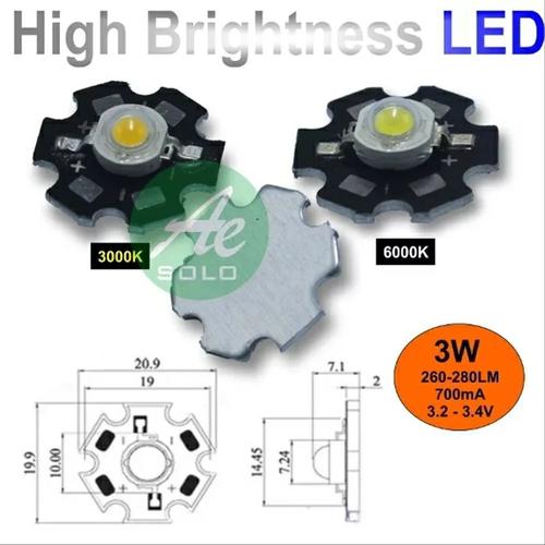 Jual HPL 3W High Power LED 3W 3000K Kuning dengan PCB Aluminium - Kab ...