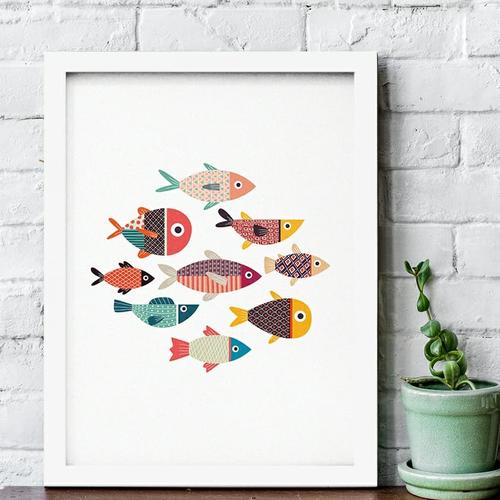 Jual Wall Decor Frame Bingkai Fiber Minimalis Poster Cute Fish Koi Ikan ...