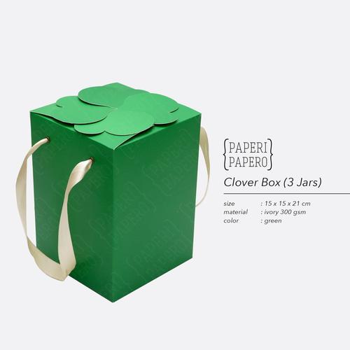 Promo Green Clover Box isi 3 - Kotak Kue Kering Hijau Ramadan / Idul ...
