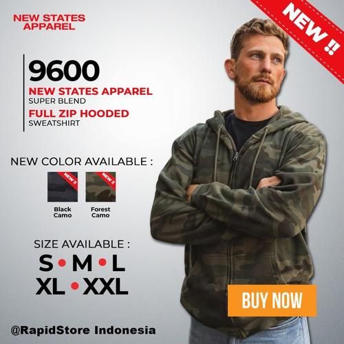 Jual JAKET ZIP Hoodie New States Apparel NSA 9600 Camo Import S - XXL ...