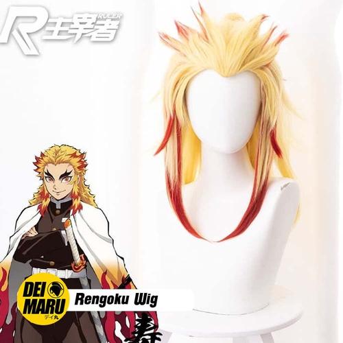 Jual Wig Cosplay Kyojuro Rengoku Kimetsu No Yaiba Demon Slayer Coswig ...