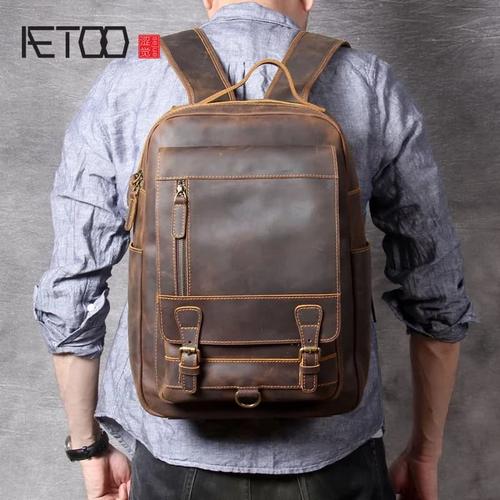 Jual Pndme Sederhana Retro KULIT SAPI Pria Tas Ransel Berkualitas Ting ...