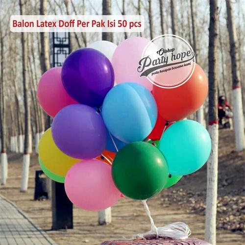 Jual Balon Latex doff 1 PACK ISI 50 Pcs / Balon Per Pack / Balon Karet ...