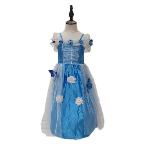 Jual Dress Baju Kostum Gaun Princess Putri Cinderella Biru Tosca Satin ...