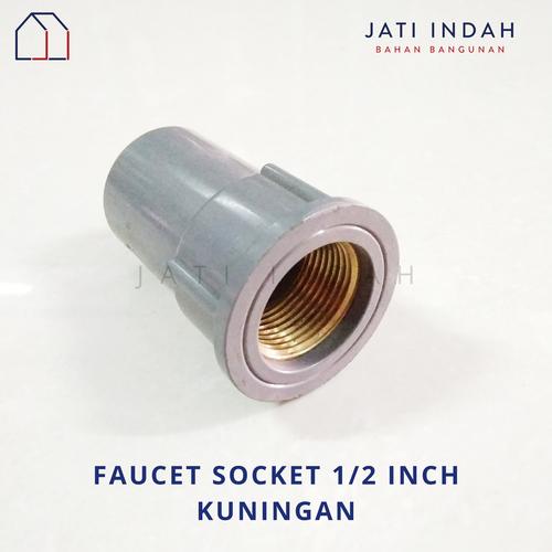 Jual FAUCET SOCKET 1/2 INCH METAL KUNINGAN TEBAL / SOCK / SOK DRAT ...