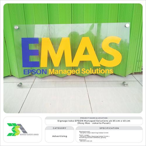 Jual Signage toko uk 85 cm x 40 cm papan nama akrilik toko brand sign ...