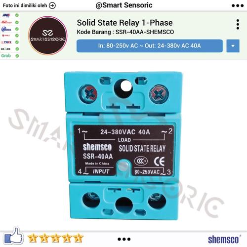 Jual Shemsco SSR-40AA Solid State Relay 40A AC control AC SSR Fotex ...