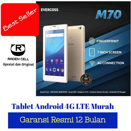 Jual Evercoss M70 Tablet Android 4G LTE Murah Ram 1/8 GB Garansi Resmi ...