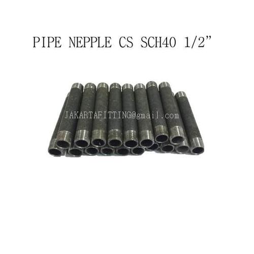 Jual Pipe Nepple Pipa Nipel Besi CS Carbon Steel SCH40 1/2" X 100mm ...