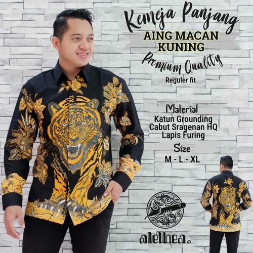 Jual Batik Solo Kemeja Batik Panjang Aing Macan Kuning Alethea ...