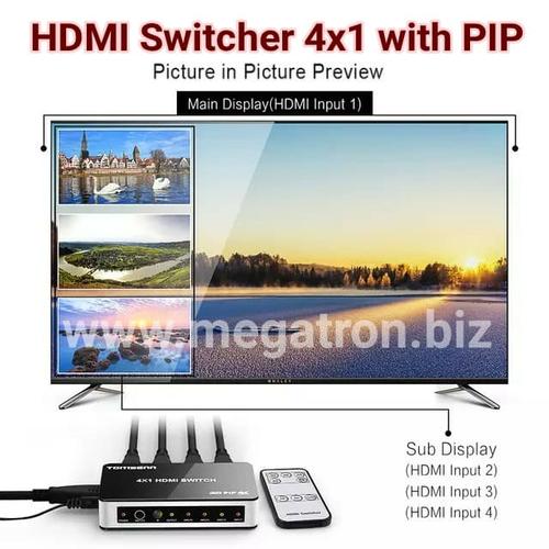 Jual HDMI switcher / selector 4 input - Support Resolusi 4K & bisa PIP ...