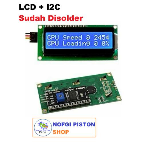 Jual LCD 16x2 Plus I2C, Sudah Disolder, Lcd 1602 Blue Backlight I2C ...
