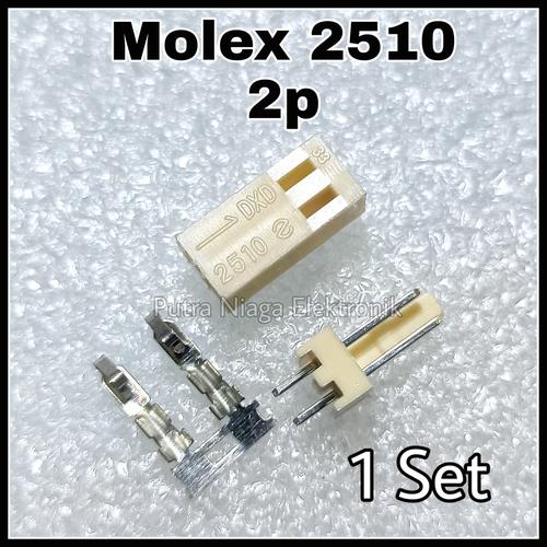 Jual (1 Set) Molex 2pin 2510 / Molek 2p 2.54mm Male Female 2 pin - Kota ...