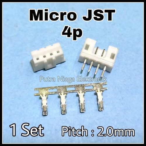 Jual (1 Set) Micro JST 4 Pin 2.0mm / Mikro JST 4p 2.0 mm Male Female ...