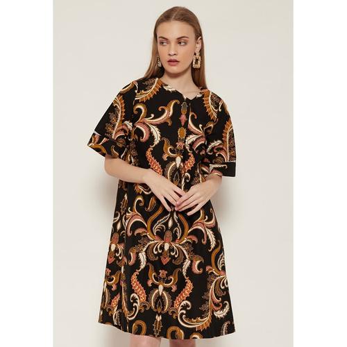 Jual Batik Semar Dress batik wanita Rube Dedaunan Hitam - Kota ...