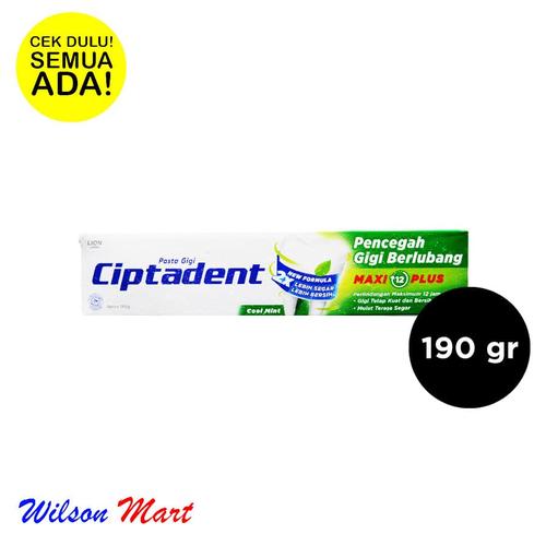 Jual CIPTADENT PASTA GIGI ODOL MAXI 12 PLUS COOL MINT 190 GRAM ...
