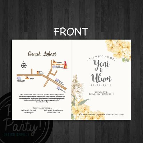 Jual Undangan pernikahan bunga kuning / Vintage wedding invitation ...