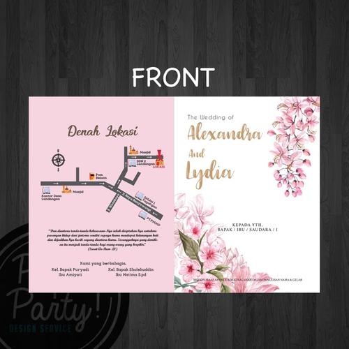 Jual Undangan pernikahan bunga pink putih / Vintage wedding invitation ...