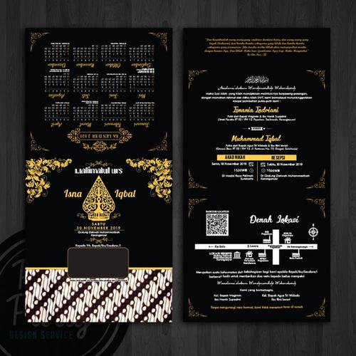 Jual Undangan pernikahan batik wayang gold / vintage wedding invitation ...