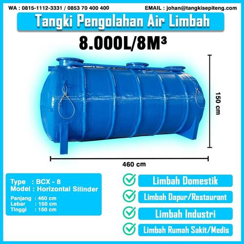 Jual Tangki IPAL - Pengolahan Air Limbah - Tangki STP 8m3 8000 liter 8 ...
