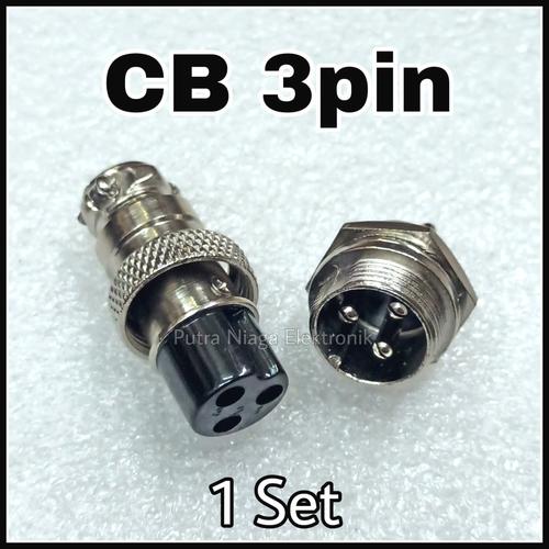 Jual (1 Set) Konektor CB 3p Male Female 3pin Connector CB 3 pin - Kota ...