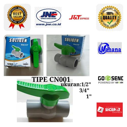 Jual STOP KRAN 1" SOLIGEN-STOP KRAN PVC-STOP KRAN PLASTIK-BALLVALVE PVC ...
