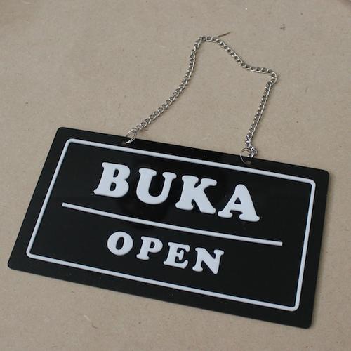 Jual SIGN BUKA TUTUP OPEN CLOSED / SIGN ACRYLIC TIMBUL / PAPAN AKRILIK ...