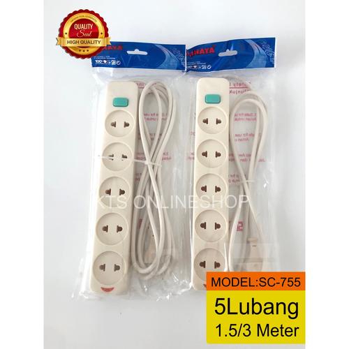 Jual Colokan listrik 5 lubang 1.5/3meter SNI STOP KONTAK merk CAHAYA SC ...