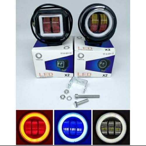Jual Lampu LED X2 Tembak Sorot 4D KOTAK BULAT Mobil Motor 20W - B-BIRU ...
