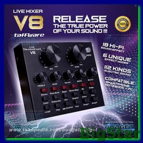 Jual Taffware Live MIXER V8 HiFi ASMR Audio USB External Soundcard Mic ...