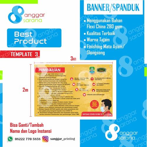 Jual spanduk/ BANNER HIMBAUAN CORONA COVID 19 Ukuran 3x2 m - Jakarta ...