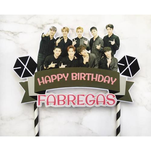 Jual Topper Banner HBD tema EXO dengan NAMA utk hiasan cake - Kab ...