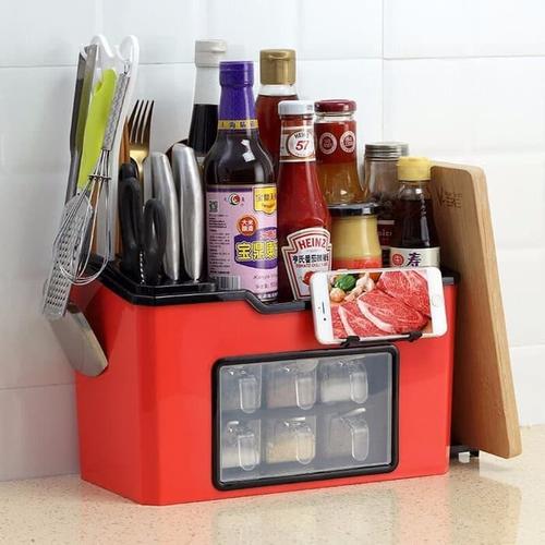 Jual Set Rak Bumbu dapur multifungsi dengan kaitan di samping - Putih ...