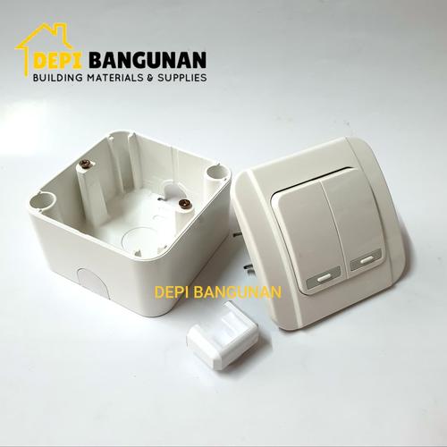 Jual Saklar Engkel Seri Outbow Dus Putih Broco / Switch Double OB White ...