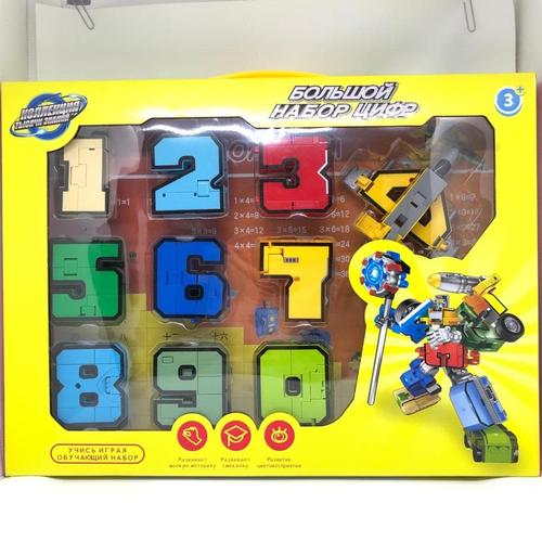 Jual Mainan anak rangkai robot / transformer angka berubah 1 set puzzle ...