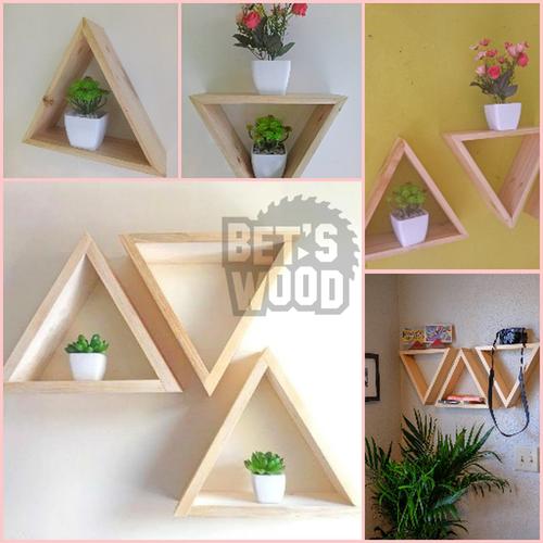 Jual Rak Dinding Gantung Segitiga Kayu Pinus 32cm - Kab. Bandung ...