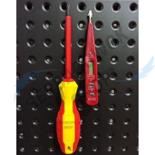 Jual Paket Obeng Listrik 2 in 1 Plus Minus + Tespen Digital Voltage ...