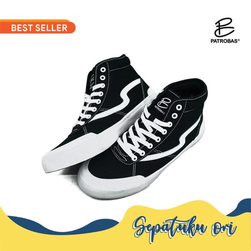 Jual Sepatu Patrobas New Ivan High Black White Original | Sneakers ...