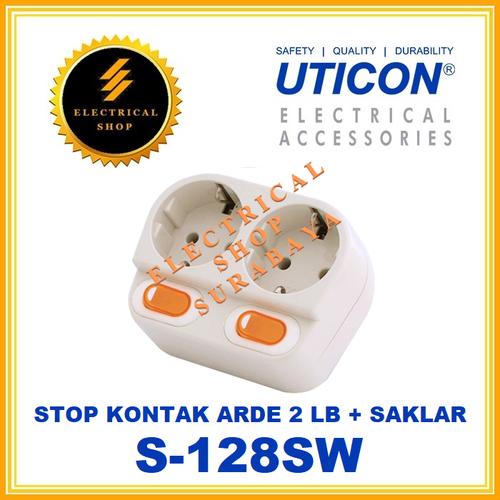 Jual UTICON STOP KONTAK ARDE 2 LUBANG + SAKLAR S-128 SW (GROSIR) S128SW ...