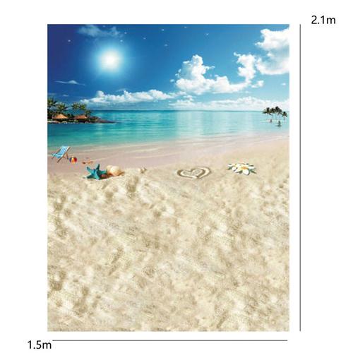 Jual Backdrop Background Motif Pantai Laut Biru Ukuran 5X7FT Untuk Foto ...