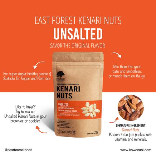 Jual East Forest Kenari Nuts Unsalted 80 Gr - Kacang Kenari Original ...